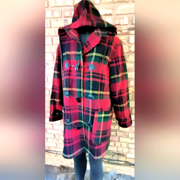 Vintage | Jackets & Coats | Mens Ml Vintage Plaid Wool Coat Toggle ...